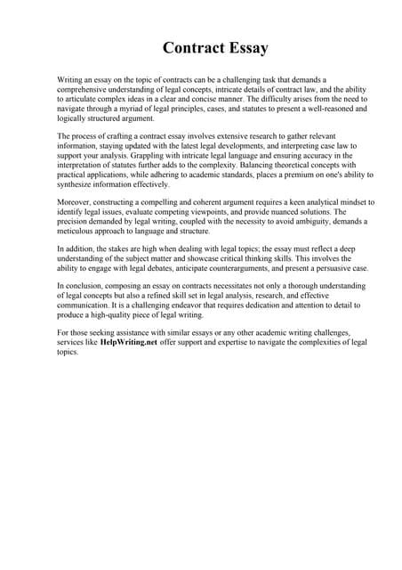 Contract Essaypdf