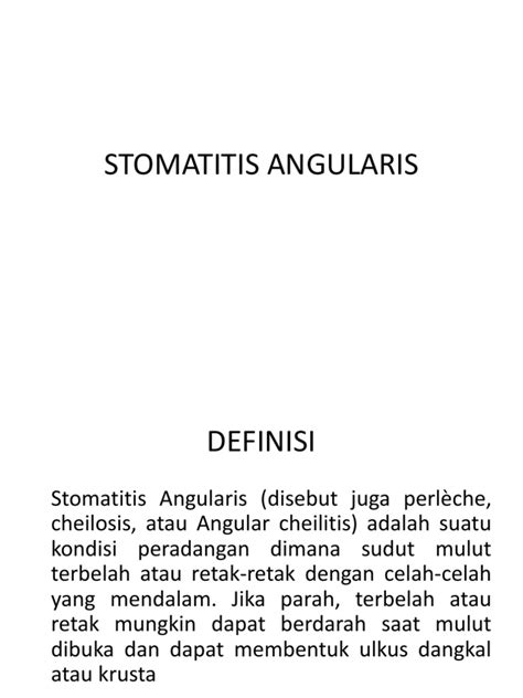 Keilitis Angularis Penyebab Gejala Dan Penatalaksanaan Inflamasi Di Sudut Mulut Pdf