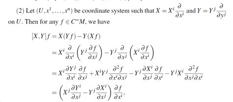 summation differential geometry vector fields lie bracket