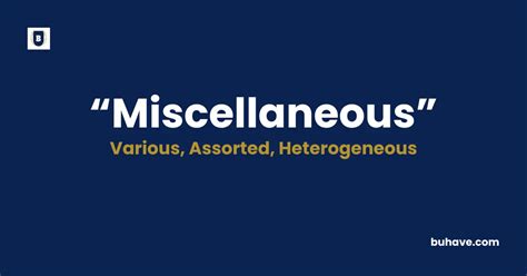 Miscellaneous Meaning Definition Synonyms And Antonyms