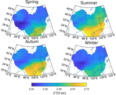 Real Time Ztd Grids In China For Different Seasons Download Scientific Diagram