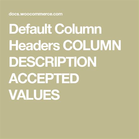 Column Header Reference WooCommerce Docs Header Column Cool Websites