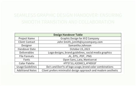 seamless graphic design handover ensuring smooth transition and