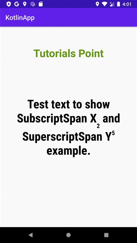 Subscript And Superscript A String In Android Using Kotlin