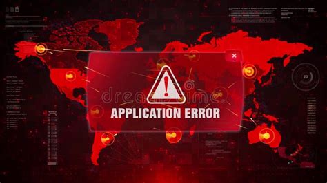 Application Error Alert Warning Attack On Screen World Map Loop Motion