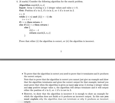Solved 4 6 Marks Consider The Following Algorithm For The