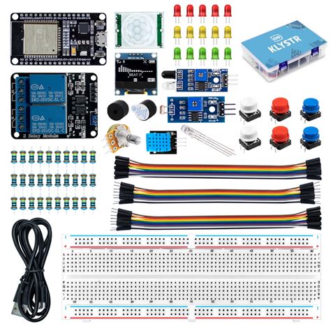 KLYSTR ESP Basic Starter Kit WIFI Bluetooth Wireless IoT Development Breadboard Kit Learning
