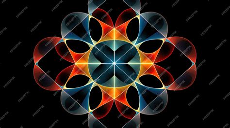 Premium Ai Image Symmetrical Arrangement Of Intersecting Polygons