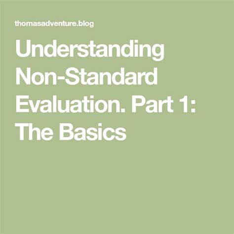 understanding non standard evaluation