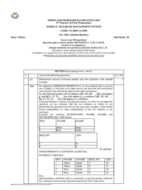 Cs 2004dbms Csendmay2023 Pdf Databases Conceptual Model