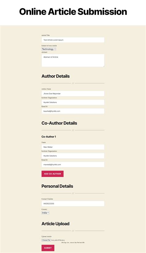 Article Submission Journal Research Publication