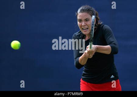 Elena Gabriela Ruse Of Romania Plays A Shot To Emma Raducanu Of The