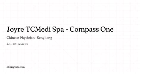 Joyre Tcmedi Spa Compass One Chinese Physician In Sengkang