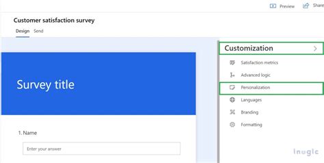 customer voice personalized variables within survey invitations using