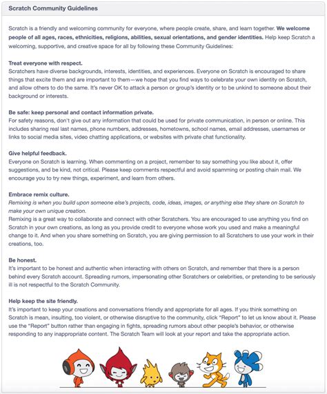 community guidelines scratch wiki