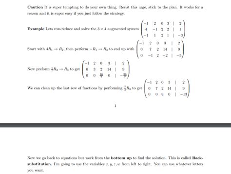 Solved Gaussian Elimination Worksheet As A Practicing
