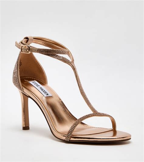 Buy Steve Madden Grande Embellished Ankle Strap Heeled Sandals In Rose