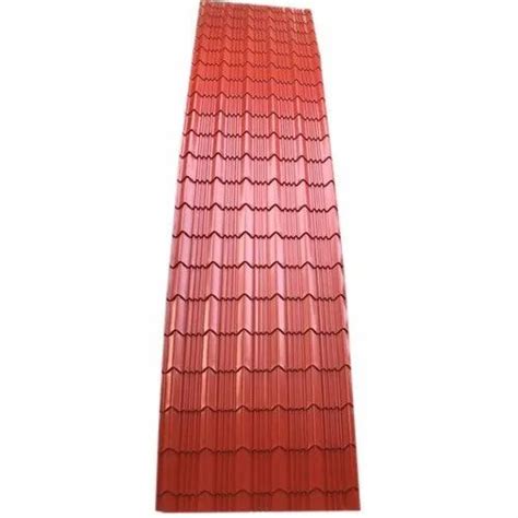 Red Up To 7 Feet Rectangular Mild Steel Roofing Sheet Thickness Of