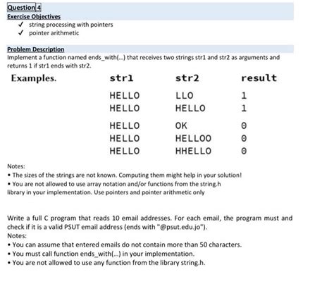 Solved Question 4 Exercise Objectives String Processing