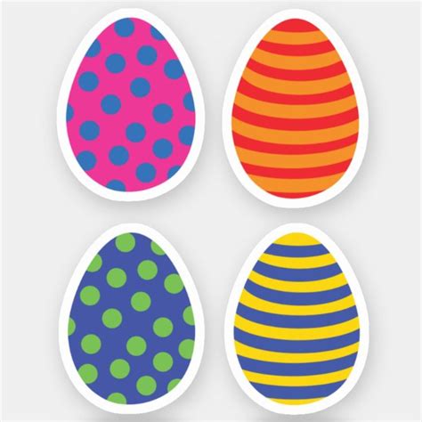 Four Colored Easter Eggs Sticker Zazzle Nel 2024
