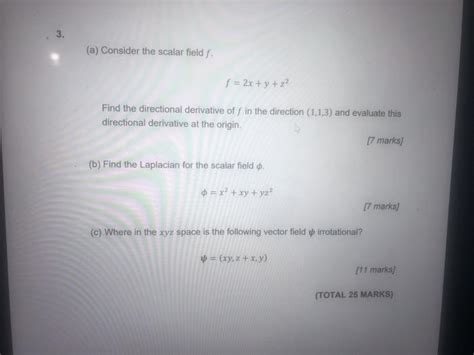 solved 3 a consider the scalar field f f 2x y x2