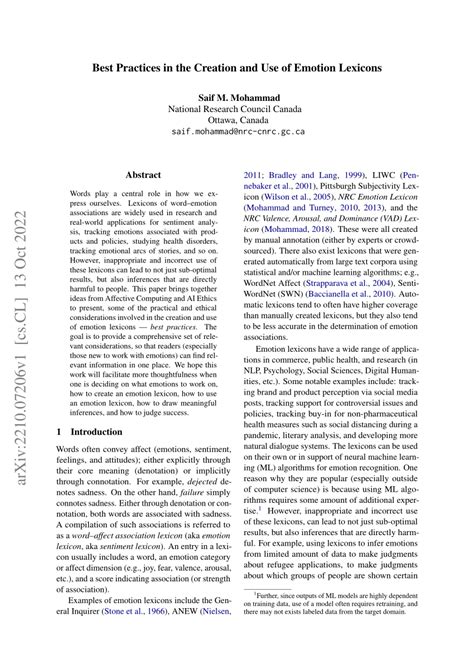 pdf best practices in the creation and use of emotion lexicons