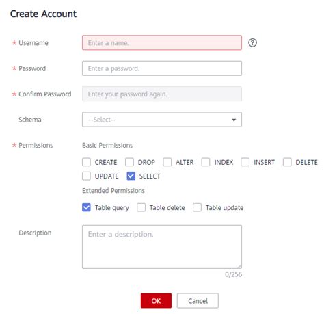 creating an account distributed database middleware huawei cloud