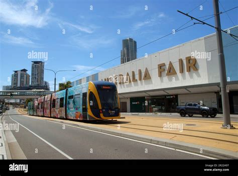 Tram Passing By Australia Fair Glink Gold Coast Light Rail Gold