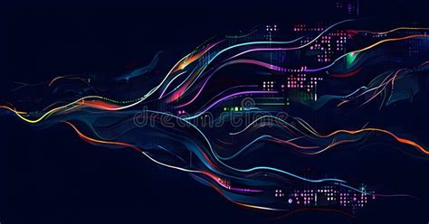 Illustration Of Abstract Stream Artificial Intelligence Big Data Stock Illustration