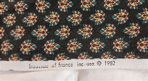 Vintage Boussac Of France Cotton Blend Fabric 45 Wide 3 Yards 1982