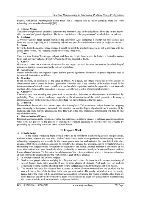Heuristic Programming In Scheduling Problem Using A Algorithm Pdf
