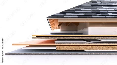 Cross Section Of A Roof Showing Layers Of Insulation Sheathing And