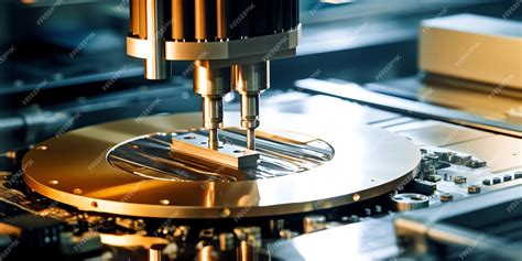 Premium Photo Generative Ai Silicon Wafer During Photolithography Process Shot Of Lithography