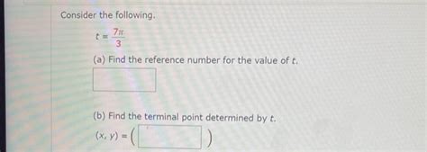Solved Consider the following t π a Find the reference Chegg