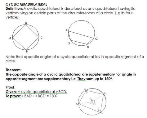 Circle Theorems Classnotes Ng