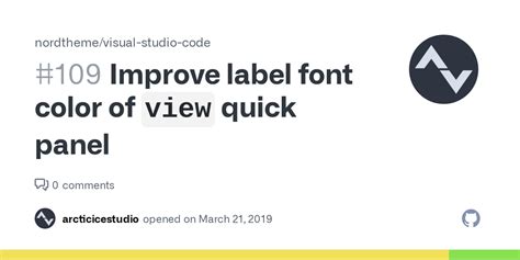 Improve Label Font Color Of View Quick Panel Issue 109 Nordtheme