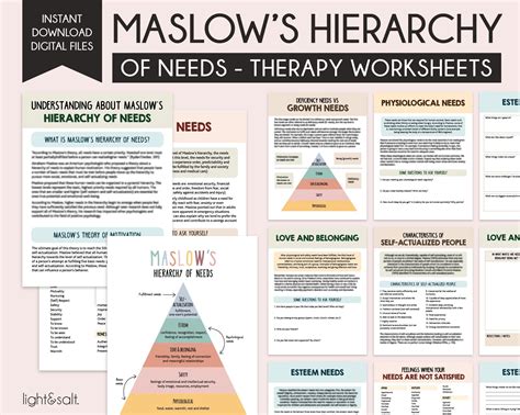 Maslows Hierarchy Of Needs Worksheet Educational Printable Activities