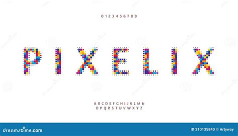 Cartoon Colorful Squared Pixel Alphabet, Playful Pixel Mosaic Letters And Numbers, Vibrant Game ...