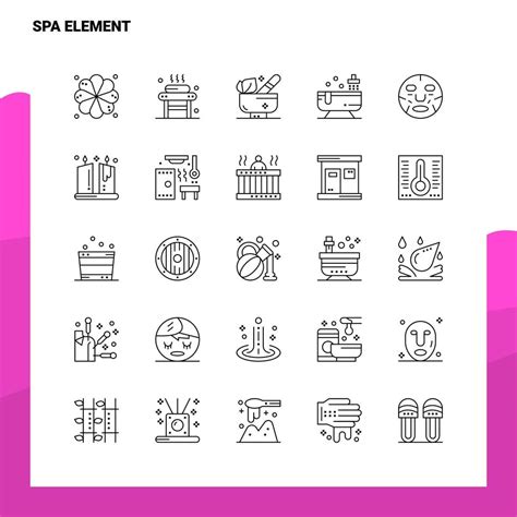 Set Of Spa Element Line Icon Set 25 Icons Vector Minimalism Style Design Black Icons Set
