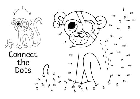 Premium Vector Vector Dottodot And Color Activity With Cute Pirate