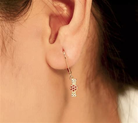 Diamonique Candy Lever Back Earrings 14k Gold Plated