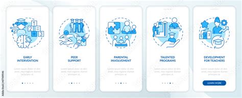 2d Icons Representing Learning Theories Mobile App Screen Set
