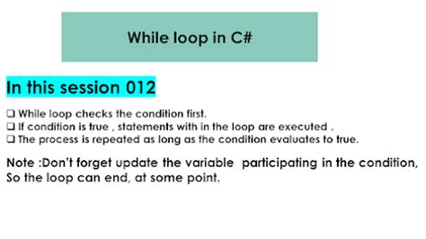 While Loop In C Sharp Arabic Arabic 12