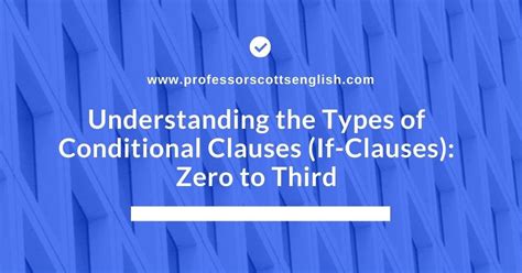 Understanding The Types Of Conditional Clauses If Clauses Zero To