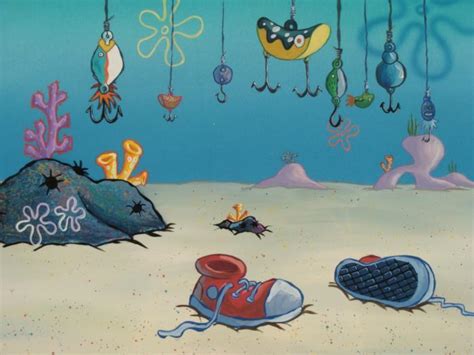 Spongebob Hooks Original Background Animation Cel Art