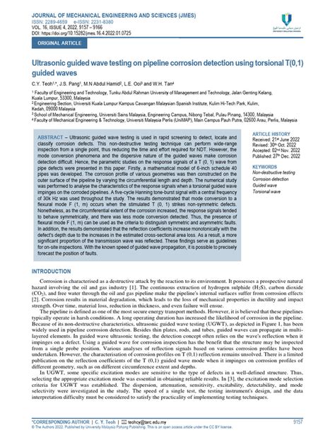 Ultrasonicguidedwavetestingonpipelinecorrosi Pdf Waves
