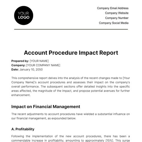 Account Procedure Impact Report Template