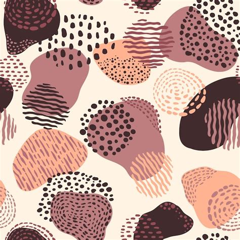 자연 추상 모양의 원활한 반복 패턴 프리미엄 벡터