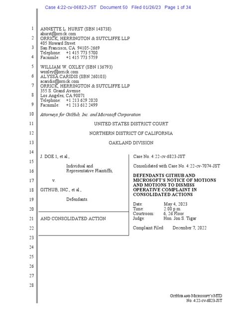 Microsoft And Github Motion To Dismiss Pdf Complaint Ashcroft V