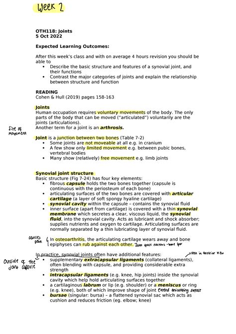 Lecture Notes On Joints Oth118 Joints 5 Oct 2022 Expected Learning